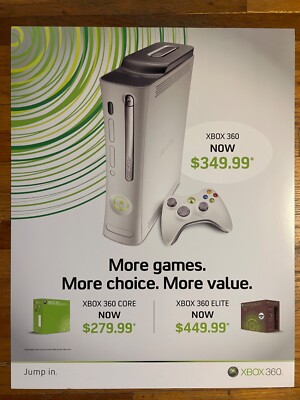 🔥 Microsoft XBOX 360 System Console Vintage Video Game PROMO Poster 🔥 ...