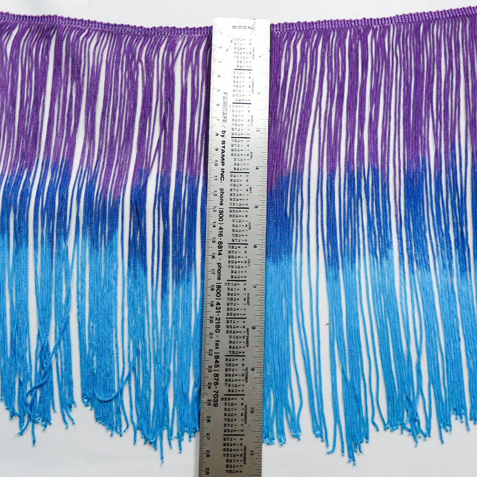 Perial Co Purple Blue Ombre Fringe Trim Two Tone Sold by the Yard 10 ...