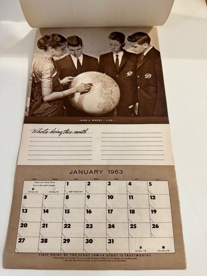 1963 Boy Scouts Of America Calendar w/ Norman Rockwell World Jamboree ...