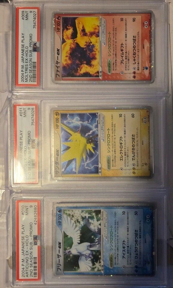 2004 bundle Pokémon Japanese Promo card Psa 9 Articuno Moltres Zapados ...