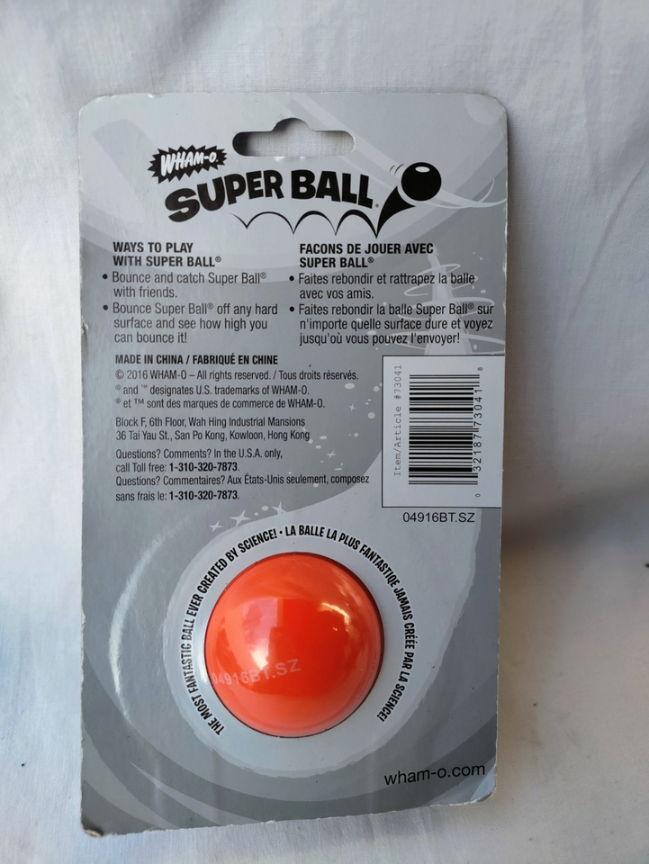 VTG WHAM-O Original SuperBall Whamo Bouncing BALL Zectron Rubber Sz 1.5 ...