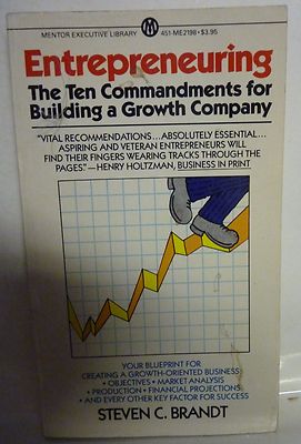 Entrepreneuring by Steven Brandt (1983, Paperback) 9780451621986| eBay