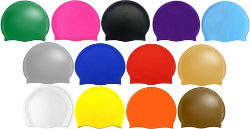 Swimming Cap Silicone Waterproof Rubber Adults Kids Men Women Swim AUST ...
