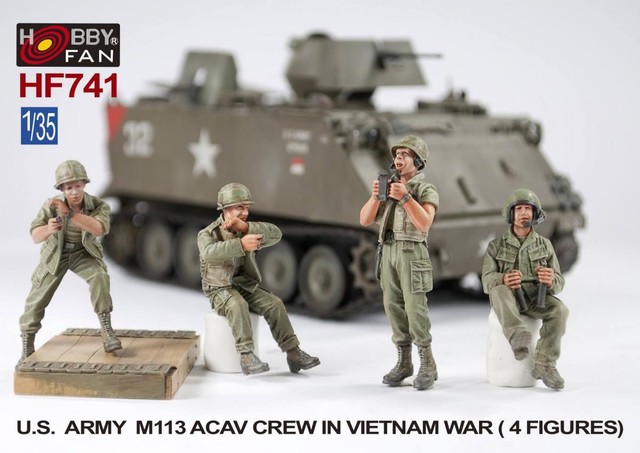 AFV Club Hobby Fan Hf741 1/35 US M113 ACAV Crew Vietnam W/ Ammo Can ...