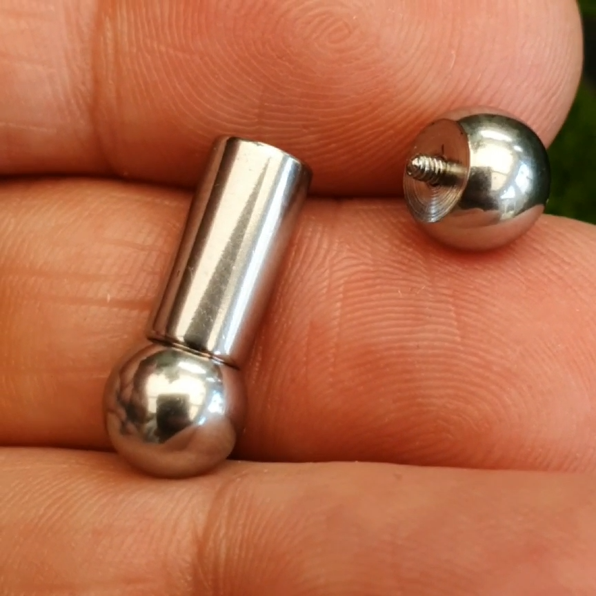 Prince Albert Straight Bar 2g (6mm) Large Gauge 8mm Ball Earring Heavy Piercing | eBay