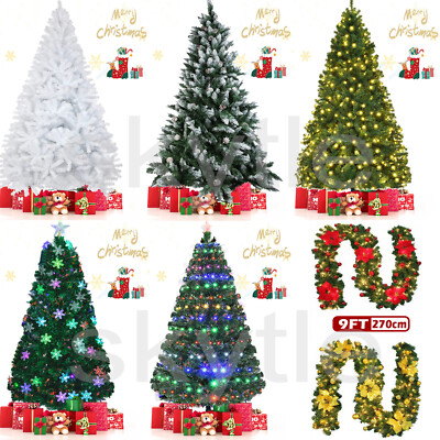 4/5/6/7FT Artificial Holiday Christmas Tree with LED Lights/Pre-Lit ...