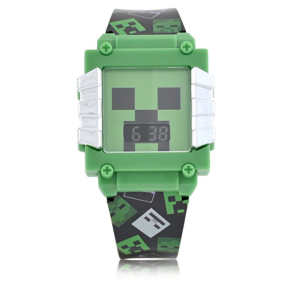 Minecraft Creeper Kids Flashing Lights LCD Wristwatch Watch with ...