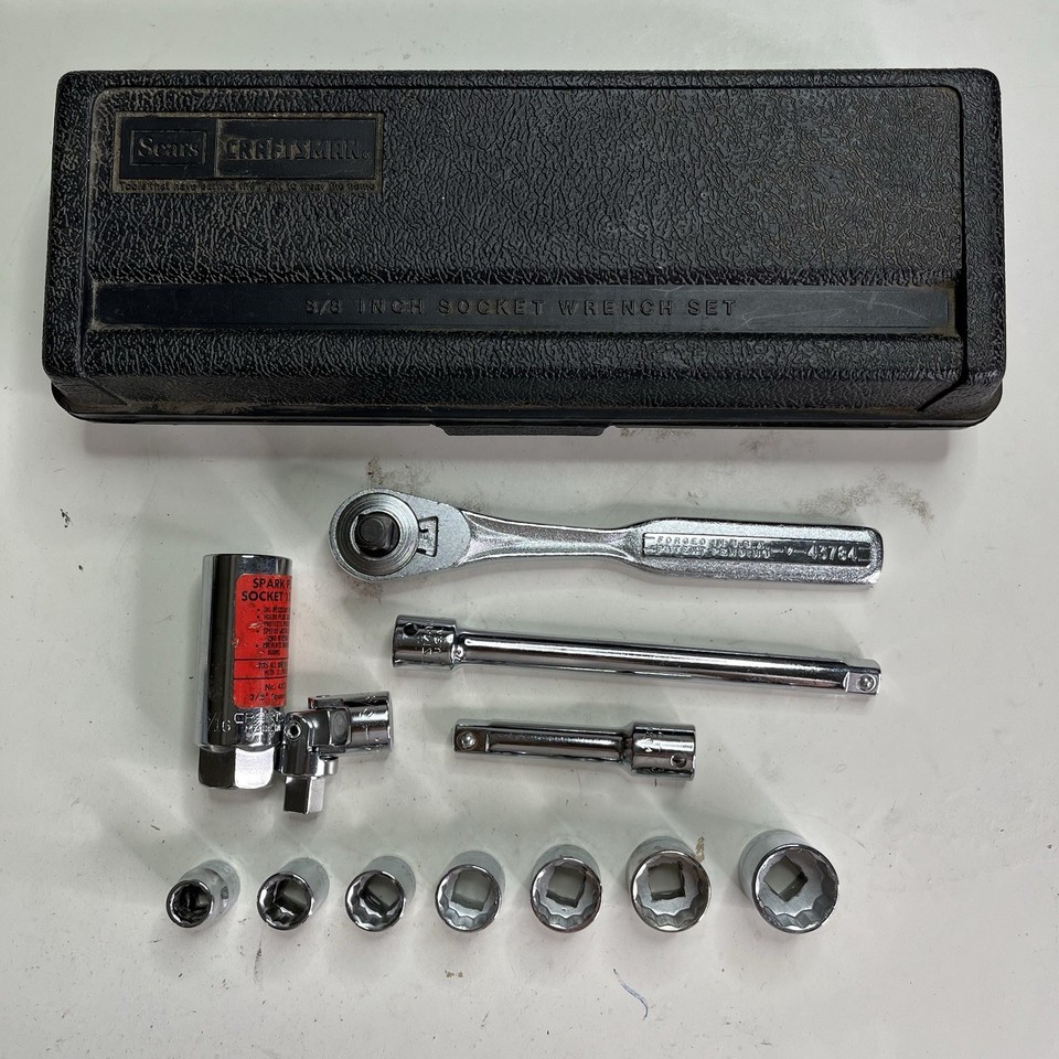 Rare Sears Craftsman USA Nos 3/8” Drive V Series Ratchet Socket Set SAE ...