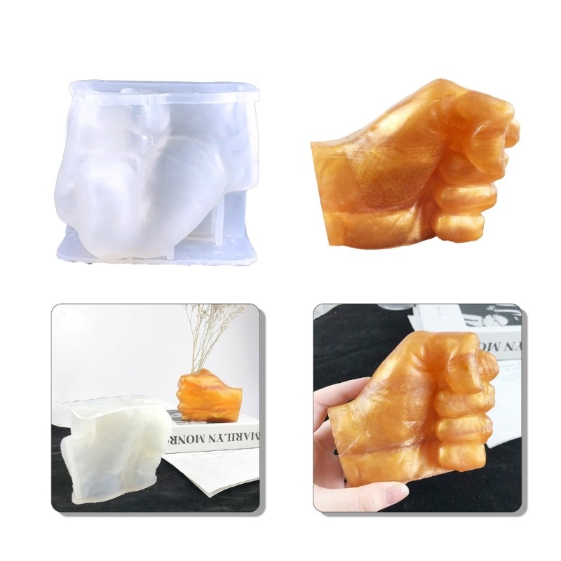 Flower Pot Fist Shape Flower Plant Pot Silicone Mold Home Office Art ...