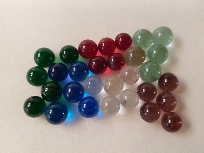 Vintage Red, Green, Blue,purple,clear Puree Marbles Lot Of 30. .63" To ...