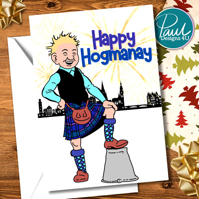 Happy Hogmanay New Year Retro Greetings Card Oor Wullie From The Sunday ...