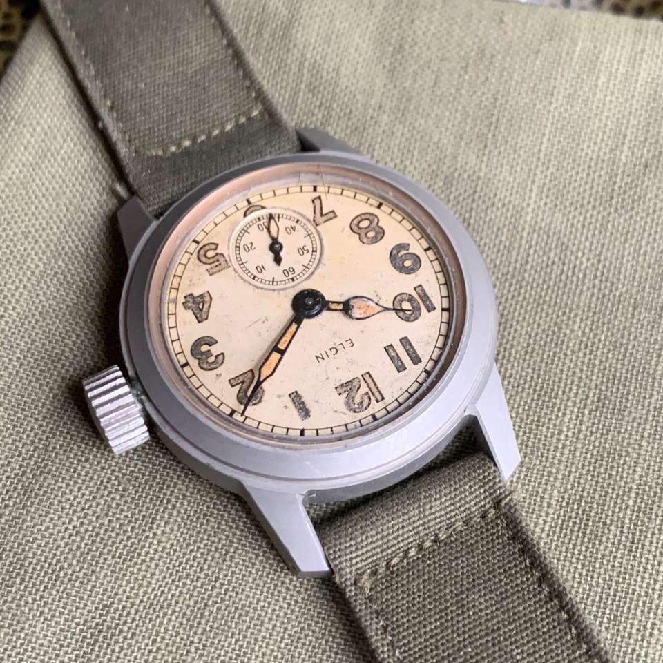 1945 Elgin Grade 554 US Military Stainless Steel Wristwatch | eBay