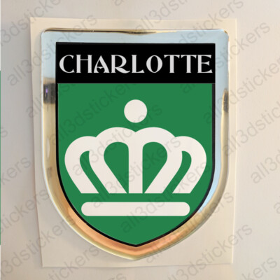 Charlotte USA Sticker Seal Resin Domed Flag United States 3D Shield ...