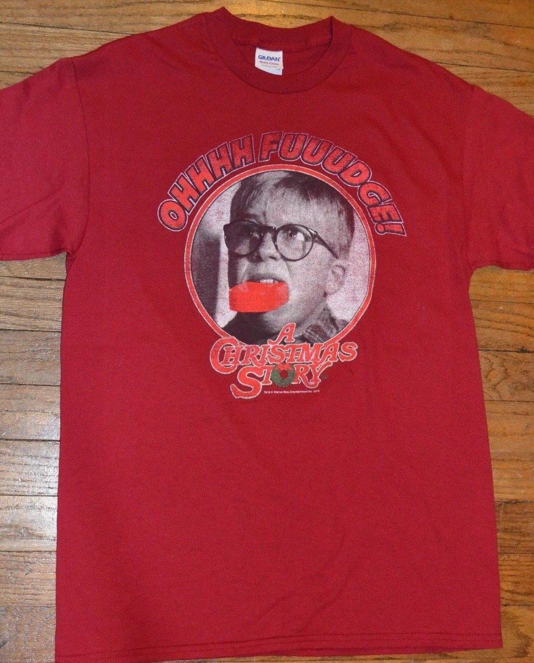 OHHHH FUDGE A Christmas Story Adult RED T-Shirt Tee New With Tags | eBay