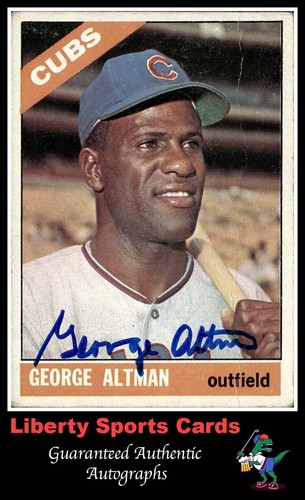 1966 Topps George Altman #146 Authentic Autographed Card Chicago Cubs ...