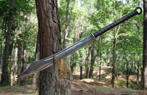 Long Handle Survival Viking Machete | Handmade Carbon Steel Blade | 36 ...