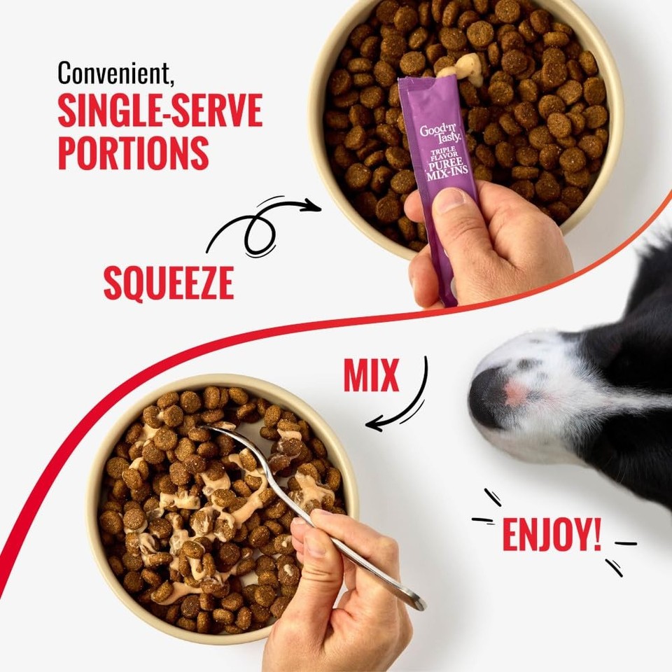 Good ‘N’ Tasty Good N Tasty Triple Flavor Puree Mix-Ins Dog Food Topper ...
