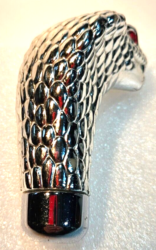 metal COBRA snake head with red eyes knob attachment unknown purpose 4. ...