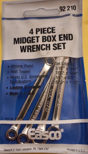 Easco Vintage 4 pc. Box End Wrench Set Heat Treated, Chrome Plated 🇺🇸 ...