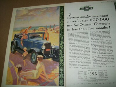 1929 Chevy Roadster-rumble seat-mid-size-mag 2p car ad- summer Beach ...