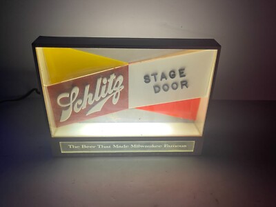 1955 schlitz stage door illuminated light up counter top bar sign ...