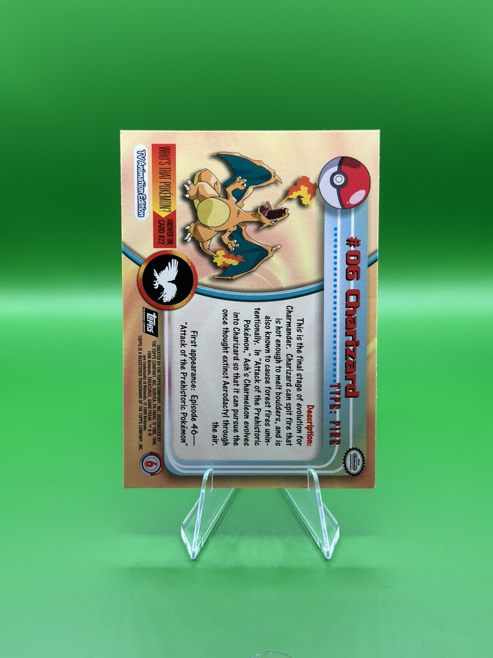 2000 Topps Pokemon Card Charizard (#06) Series 1 TV Animation Ed. Non ...