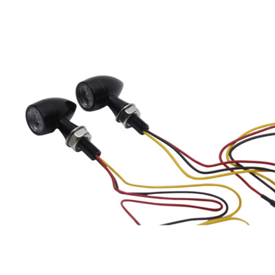 Black Mini LED Turn Signal Lights For Harley M8 Dyna Street Bob FXDF ...