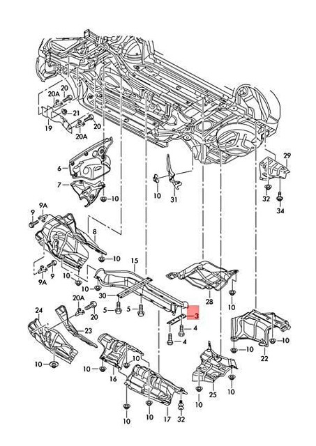 AUDI A5 8t Underbody Brace Cross Member Support 8k0803183c Genuine for ...