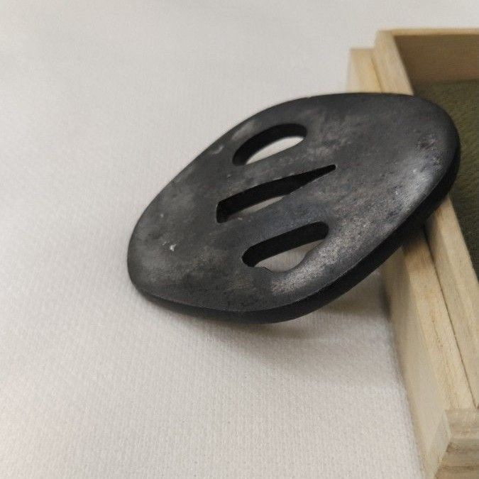 Y0205 Satsuma Tsuba Strolled Wooden Tsuba Tsuba Period Arms Sword Iaido ...