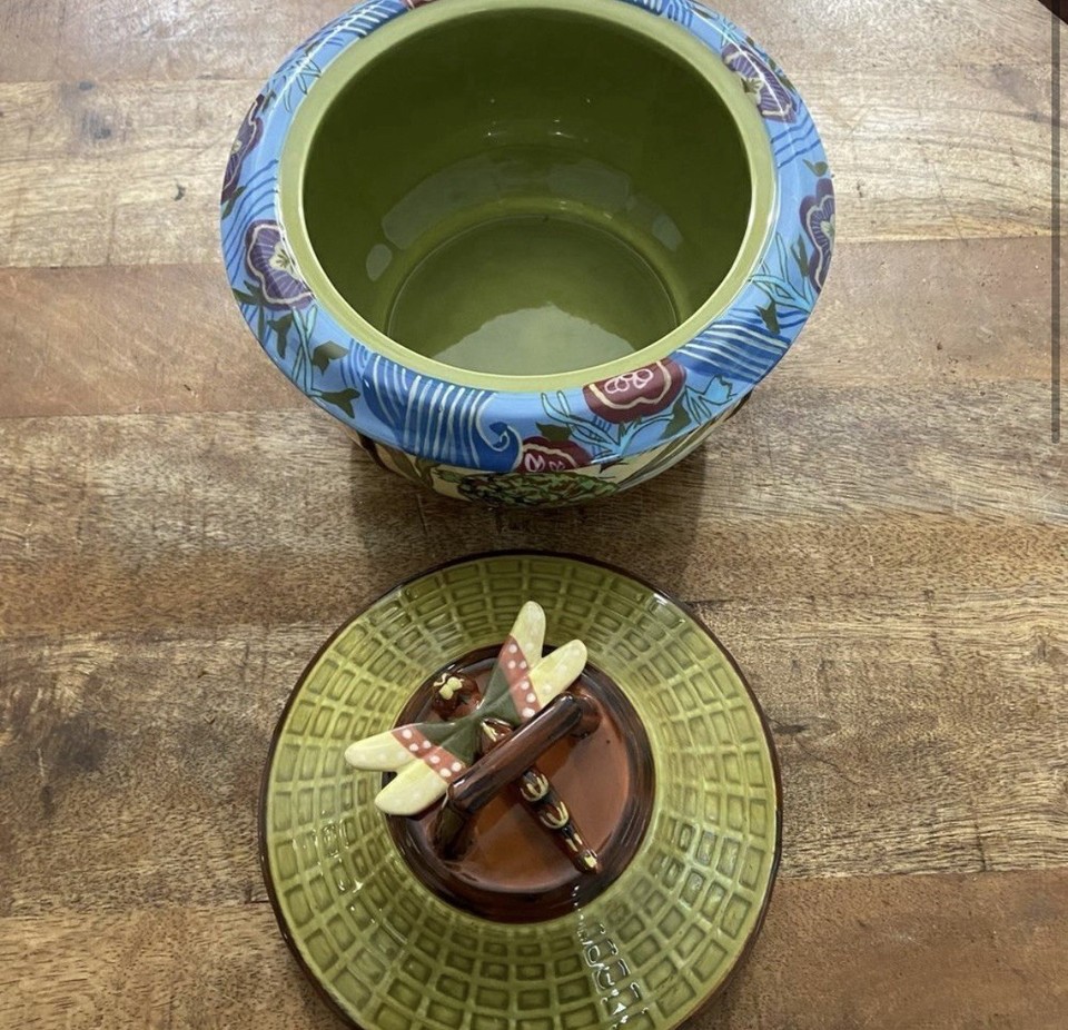 Tracy Porter The Marsh Collection Covered Tureen Turtles Dragonfly ...