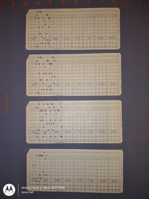 Mainframe Computer Data Punch Card Lot of 4 OEI 80 Column Retro ...