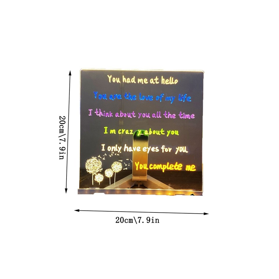 Light Up Message Board Set DIY Rewritable Drawing Lamp LED Kids ...