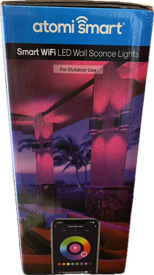 Atomi Smart Wifi Wall Light/ Sconce 2-pack Color Changing 1200-lumen ...