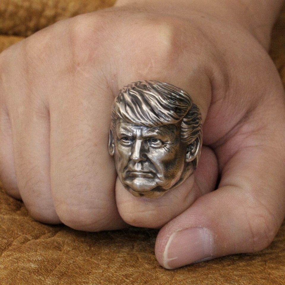 USA President Ring 925 Sterling Silver Biker Punk Jewelry TA377D US ...
