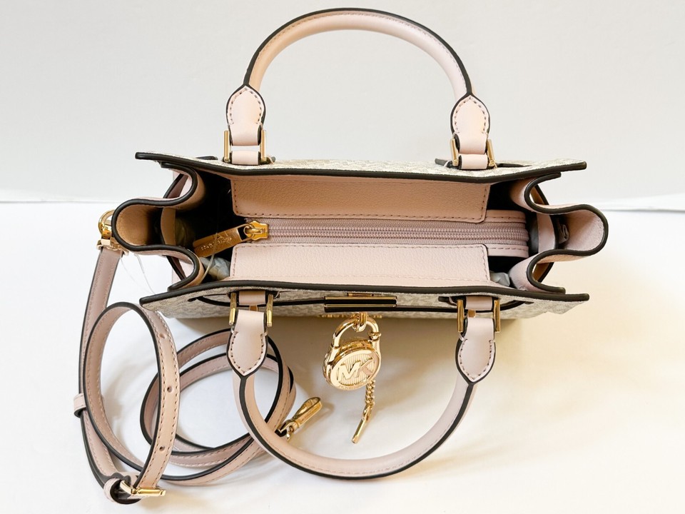 MICHAEL KORS HAMILTON SMALL SATCHEL SHOULDER CROSSBODY BAG MK POWDER ...