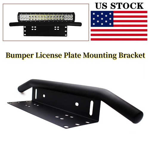 US Universal Car Bumper License Plate Mounting Bracket LED Driving Fog ...