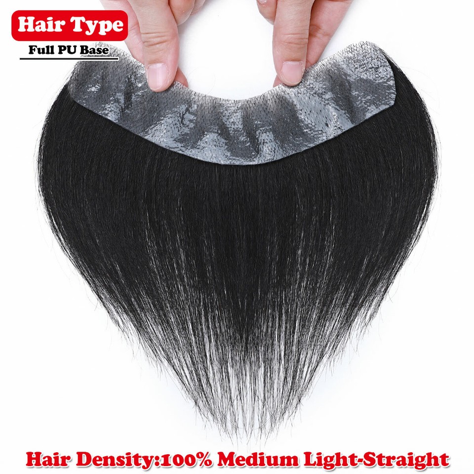 US Thin Skin Toupee Invisible Men Hair Replacement System for Bald ...