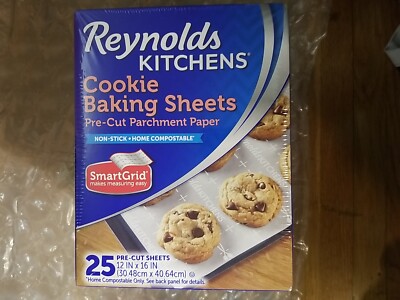 Reynolds Kitchens Cookie Baking Sheets, Pre-Cut 25 Count (Pack of 4 ...