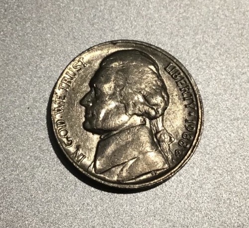 1988-P Jefferson Nickel Off-Center Strike Error Mint Misaligned Die ...