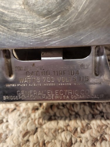General Electric Iron Vintage Hi-Speed CALROD Model 119F104 Adjustable ...