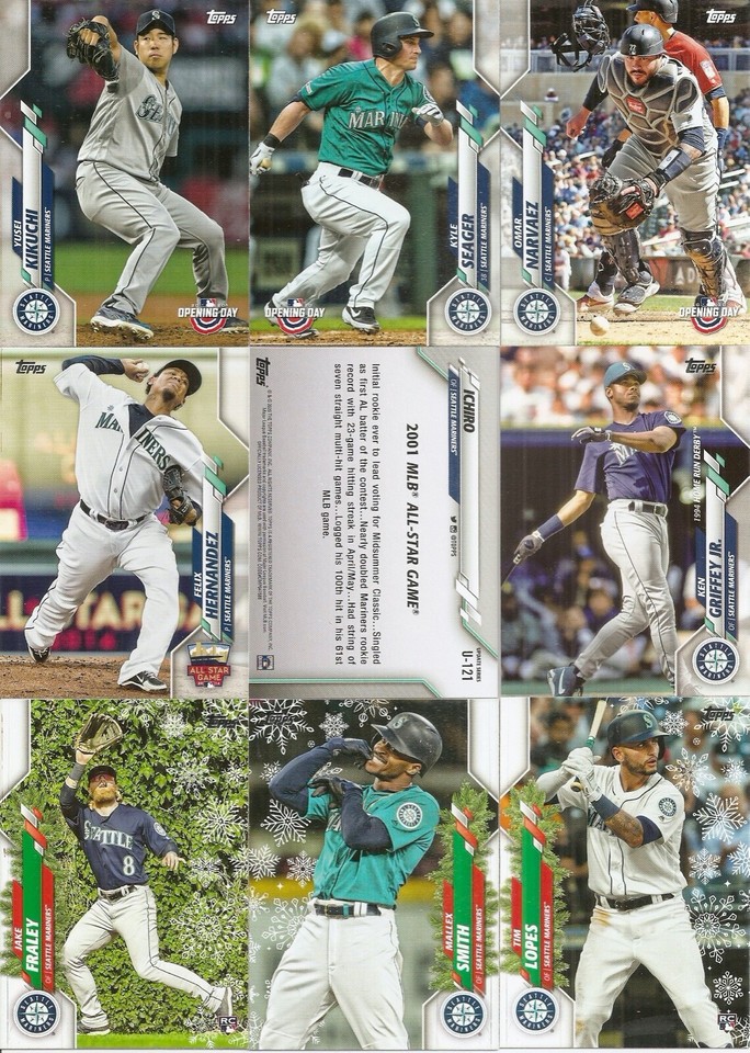 2020 Topps Mariners OD + Regular + Update + Snowflake Complete Team Set ...