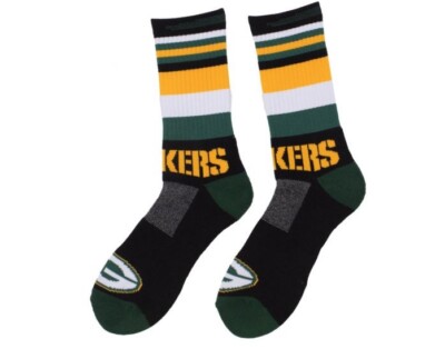 Green Bay Packers Football Black & Gold Rave Deuce Crew Socks | eBay