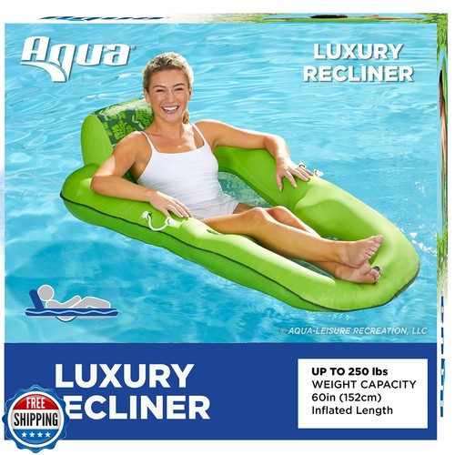 Aqua LEISURE Luxury Water Lounge, X-Large, Inflatable Pool Float with ...