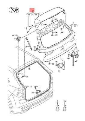 Genuine VW Golf R32 GTI Rabbit Variant 4Motion CD1 rear spoiler ...
