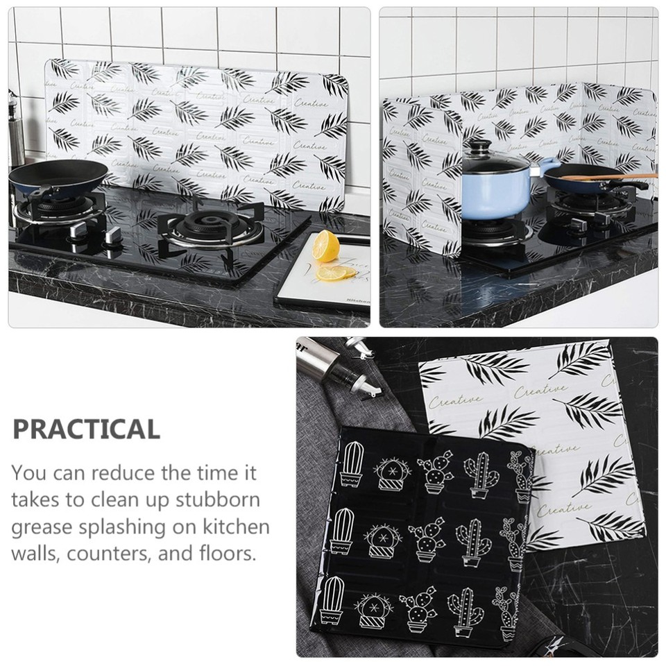 Stove Splash Guard Kitchen Oil Baffle Gas Baffles Aluminum Foil Block ...