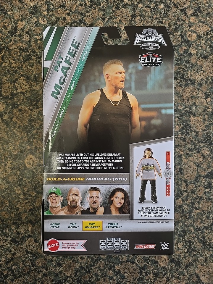 WWE Elite Wrestlemania Pat McAfee Build-A-Figure Nicholas 2018 Piece ...