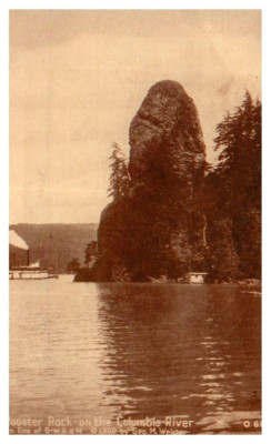 Rooster Rock on the Columbia River Oregon Postcard by Geo Weister 1900 ...