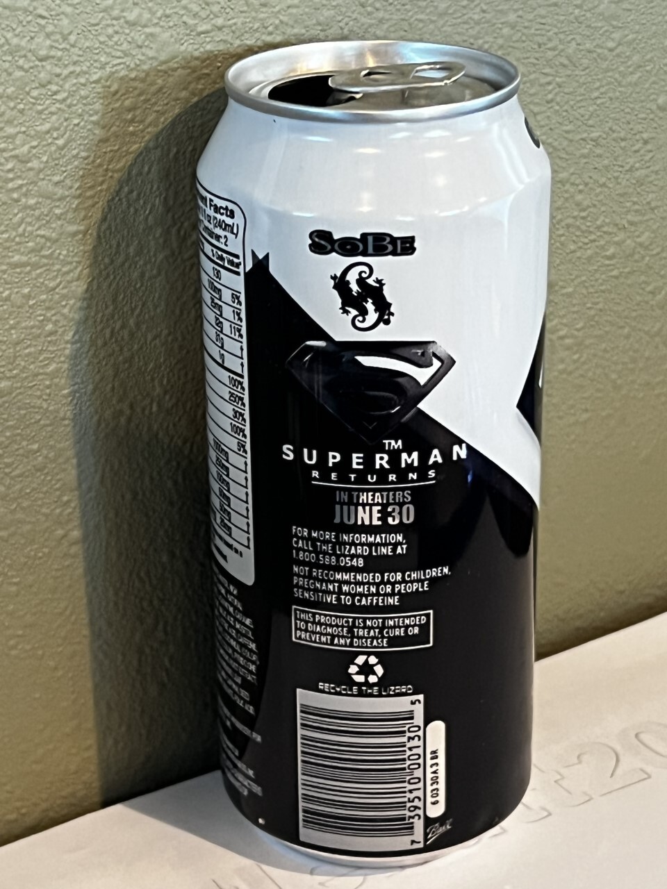 SoBe SUPERMAN Energy Drink Can empty 16 FL OZ *EMPTY* Collectors Can | eBay