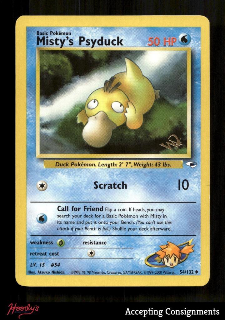 2000 Pokemon Gym Heroes Unlimited WotC W Gold Stamp Promo #54 Misty's ...