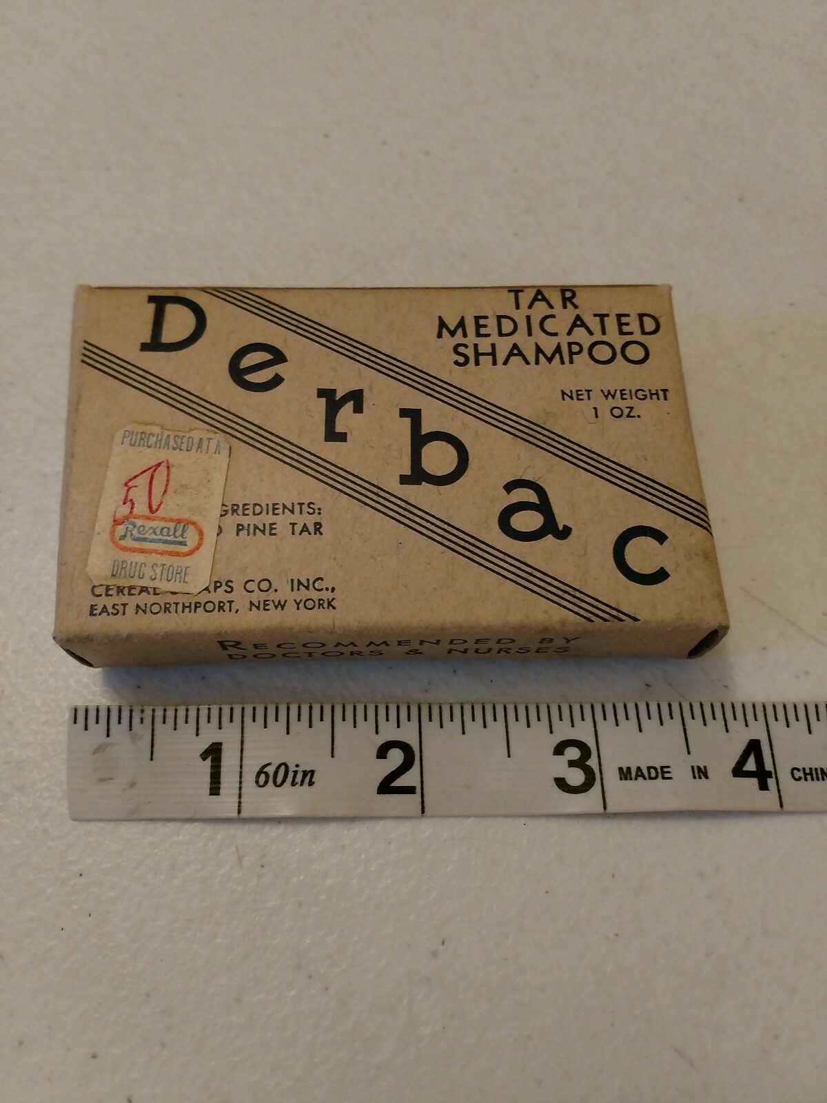 Antique Advertising Derbac Tar Medicated Shampoo Bar Soap Rexall Drug ...
